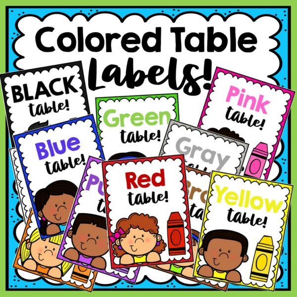 Colored Table Labels | Made By Teachers