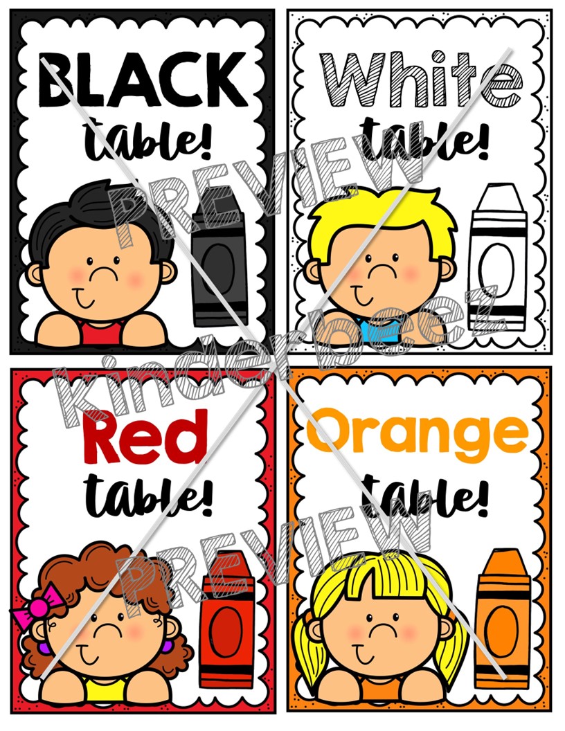Colored Table Labels | Made By Teachers