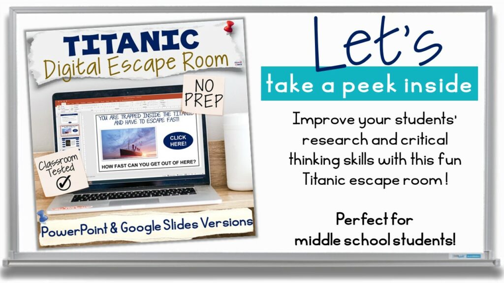 Titanic Digital Escape Room - Fun Trivia Fact Research Activity | Made ...