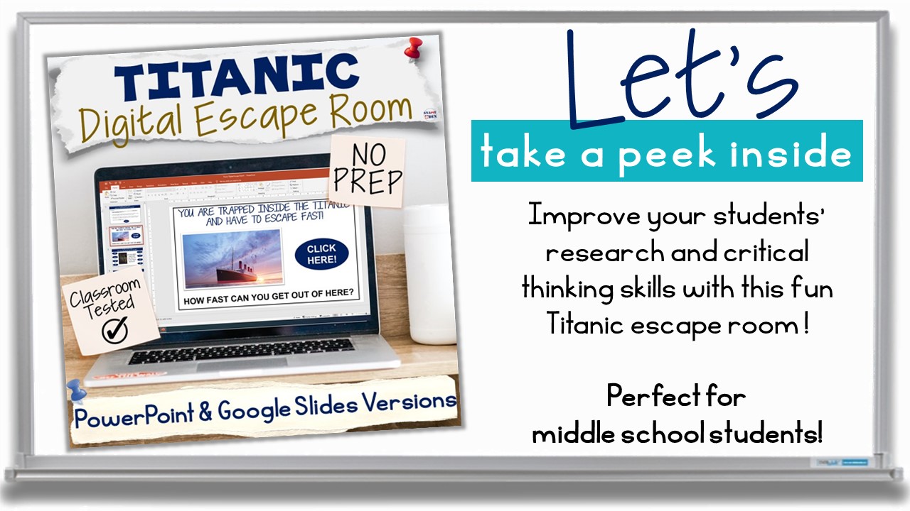 Titanic Digital Escape Room - Fun Trivia Fact Research Activity | Made ...