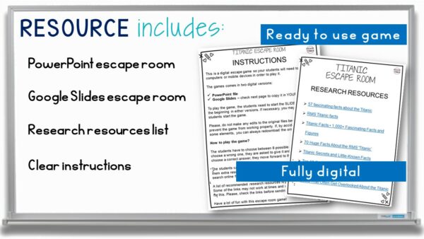 Titanic Digital Escape Room - Fun Trivia Fact Research Activity | Made ...