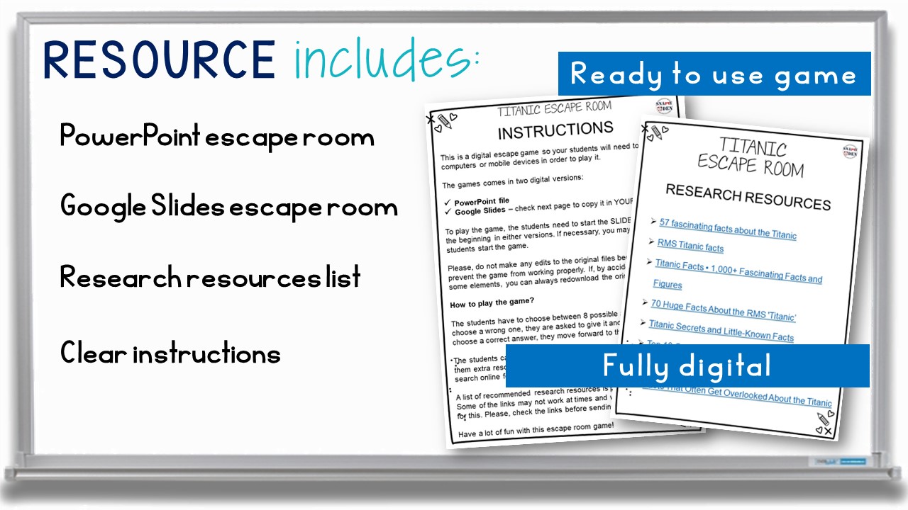 Titanic Digital Escape Room - Fun Trivia Fact Research Activity | Made ...
