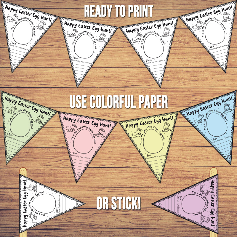 Easter Egg Hunt Writing: Invitations, Sequencing, Pennant Craft, and ...