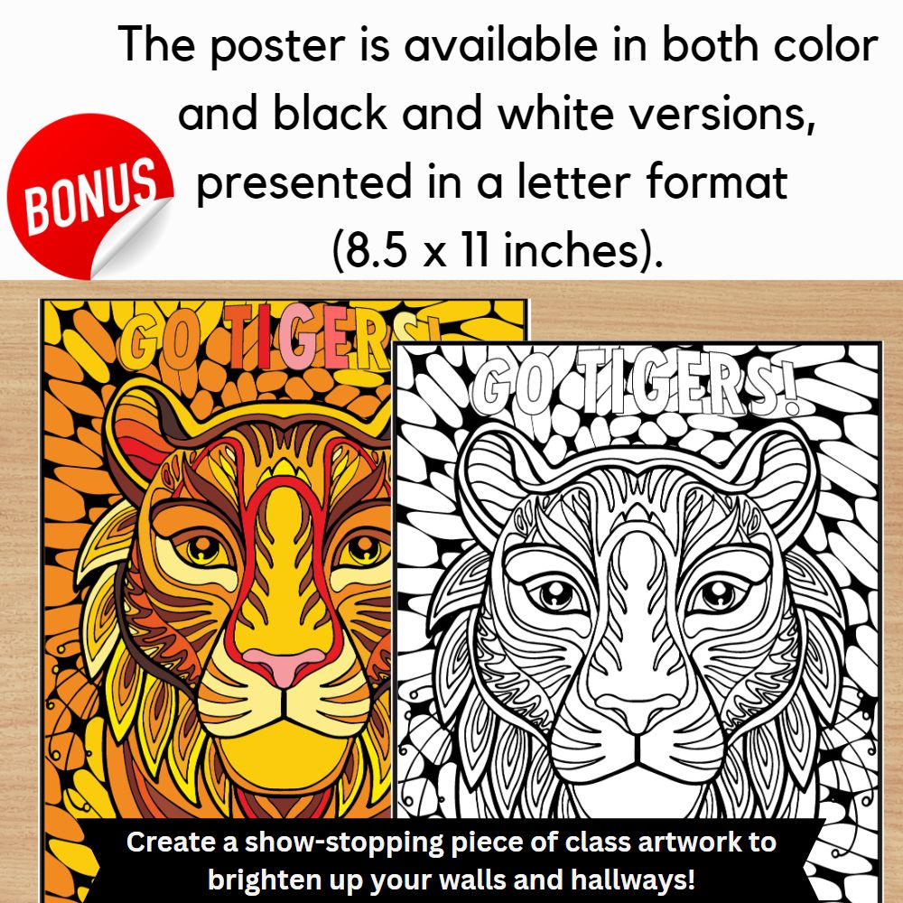 Tiger Mascot Collaborative Mural Project | Made By Teachers