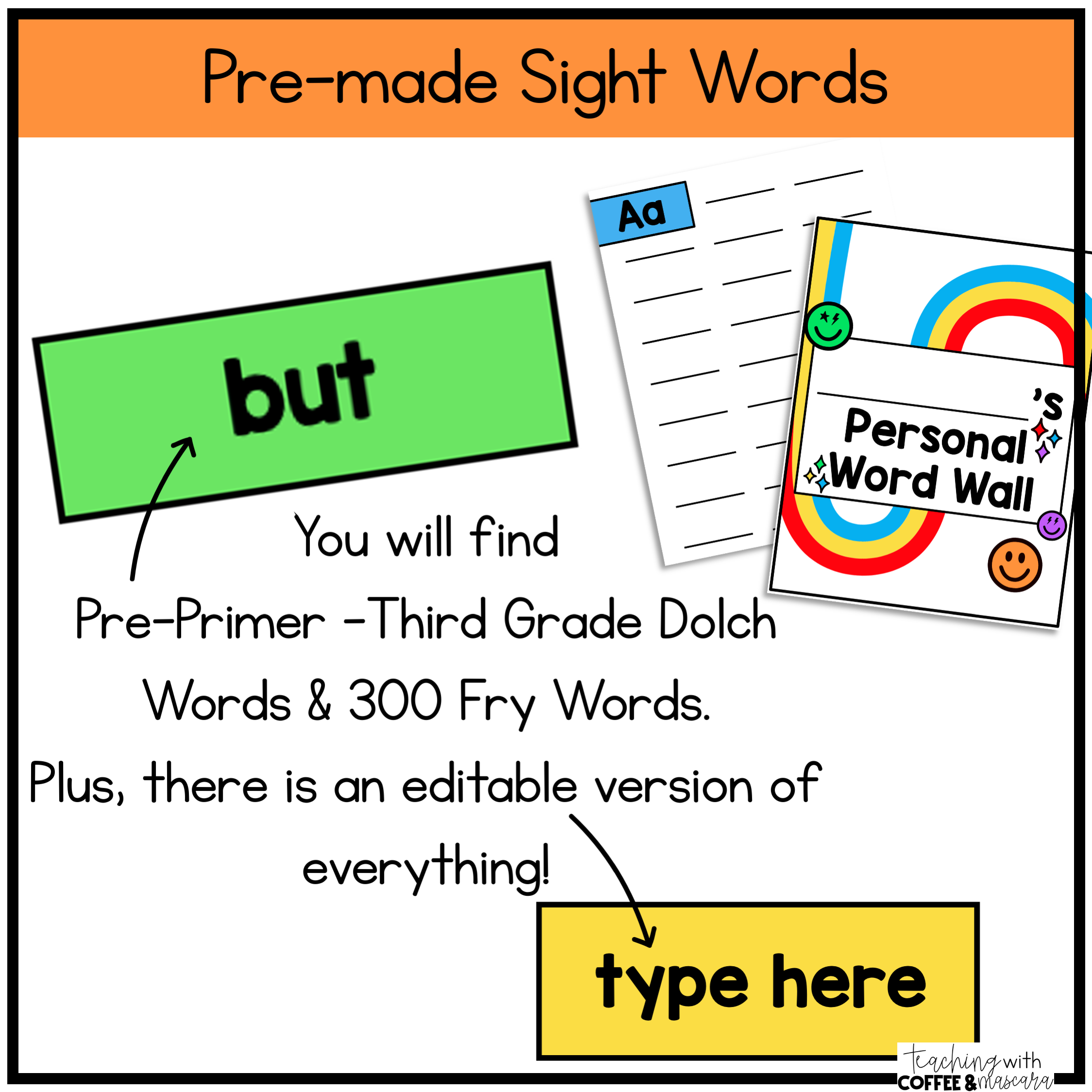 Rainbow Word Wall | Primary Rainbow Portable Word Wall | Alphabet Cards ...