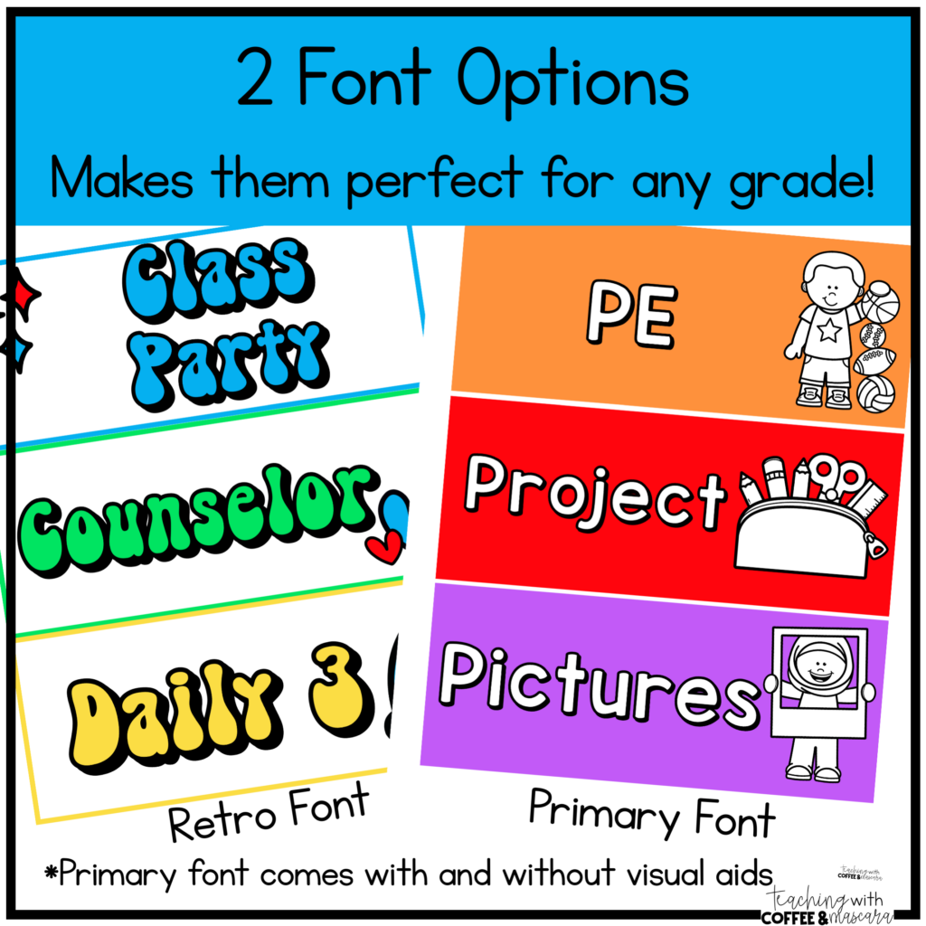 Classroom Daily Visual Schedule Cards Editable - Primary Rainbow | Made ...