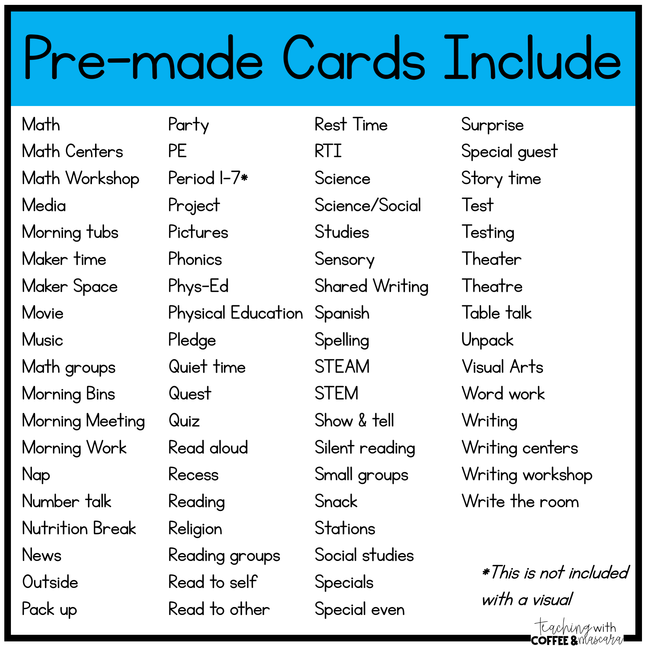Classroom Daily Visual Schedule Cards Editable - Primary Rainbow | Made ...