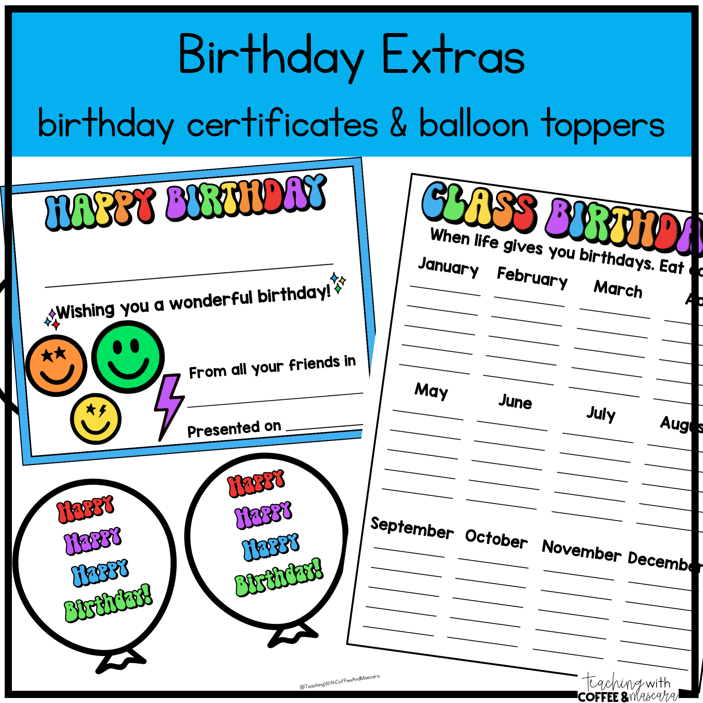 Retro Classroom Decor Birthday Display Primary Rainbow | Made By Teachers