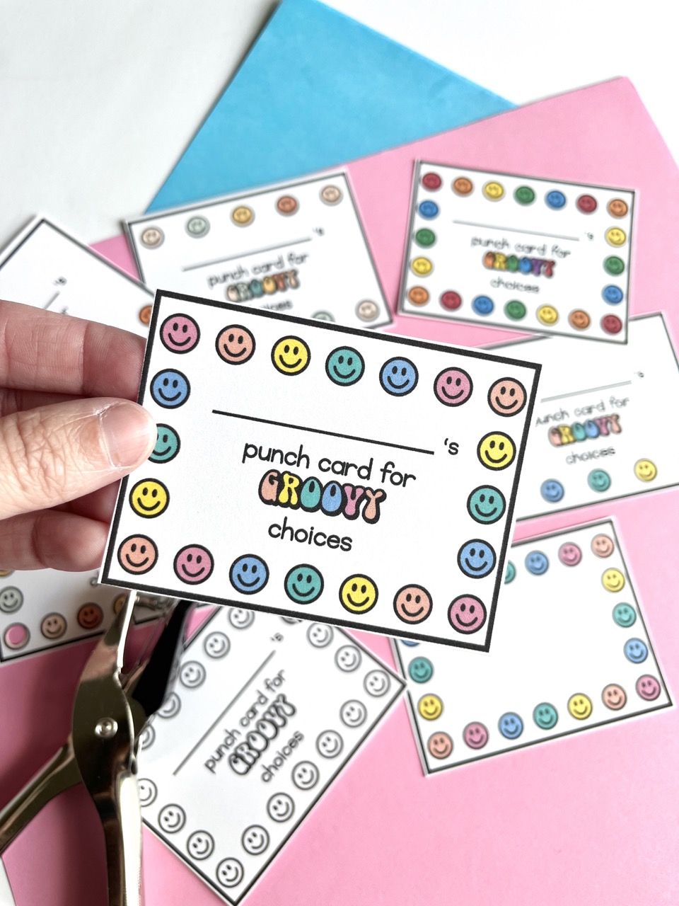 Punch Cards for Kids | Happy Face Punch Cards | Printable punch cards ...