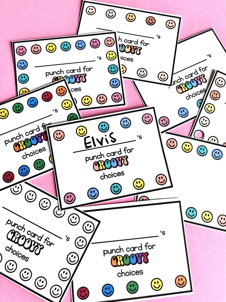Punch Cards for Kids | Happy Face Punch Cards | Printable punch cards ...