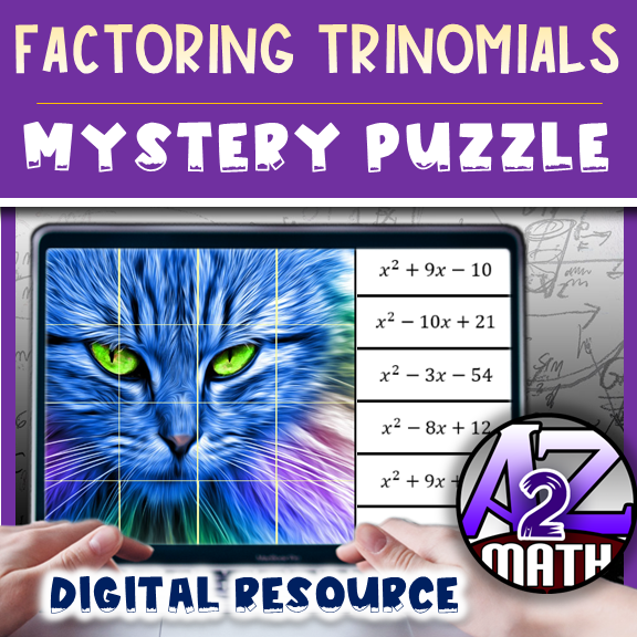 Factoring Trinomials Activity a equals 1 Digital Pixel Art Mystery ...
