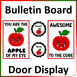 Food Pun Apple Bulletin Board Door Display Decoration Editable | Made ...