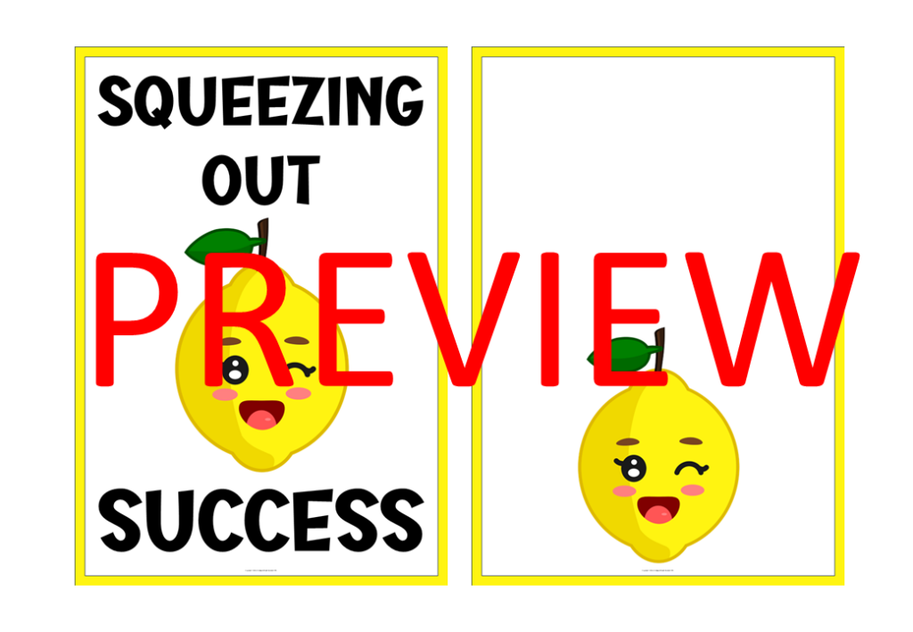 Food Pun Lemon Bulletin Board Door Display Decoration Editable | Made ...