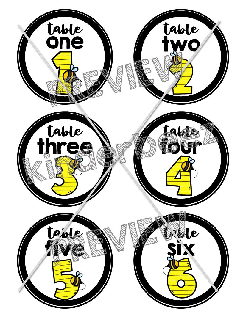 Bee Table Labels, Number Tables | Made By Teachers