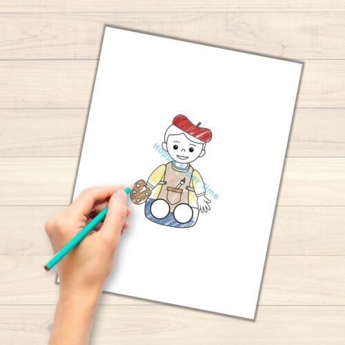 Artist Painter Finger Puppet Printable Worker Career Coloring Paper ...