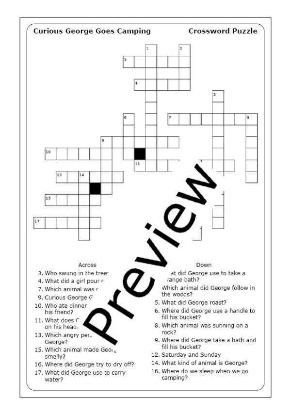 "Curious George Goes Camping" worksheets | Made By Teachers