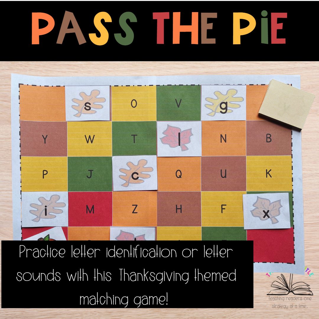 Thanksgiving Themed Letter Identification & Sounds Intervention or ...