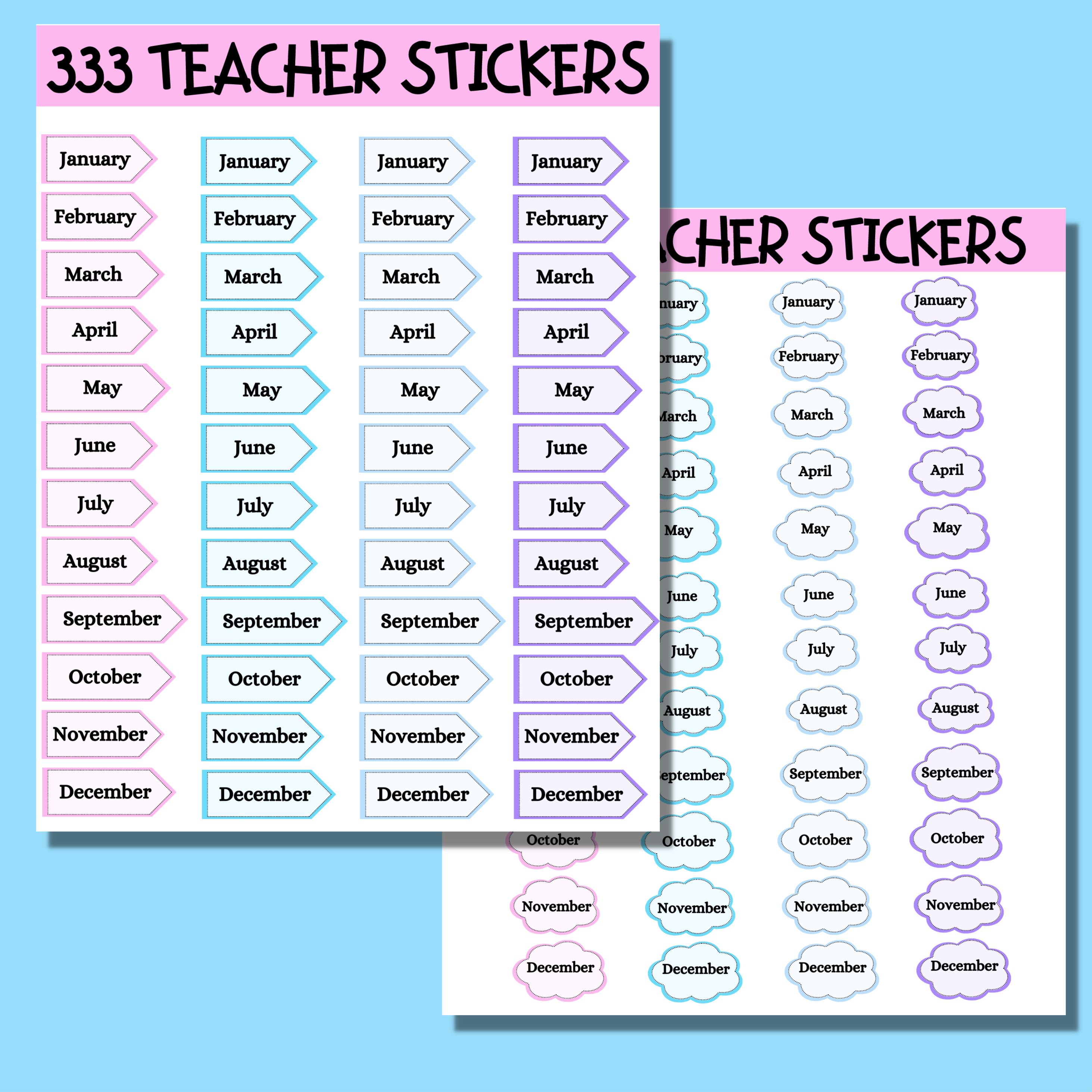 333 Teacher Digital Stickers for Goodnotes | Pre-cropped for Digital ...