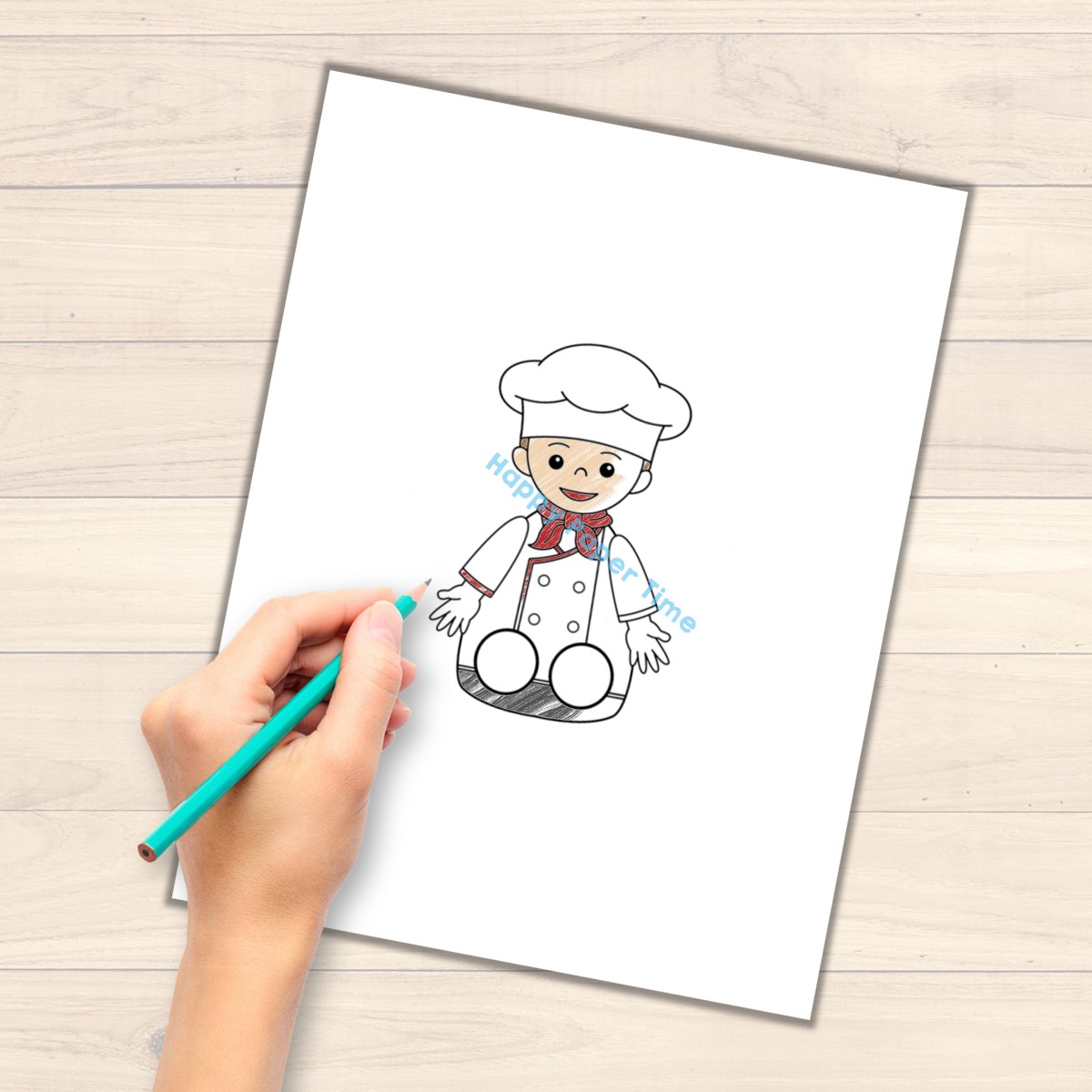 Chef Cook Finger Puppet Printable Worker Career Coloring Paper Craft ...