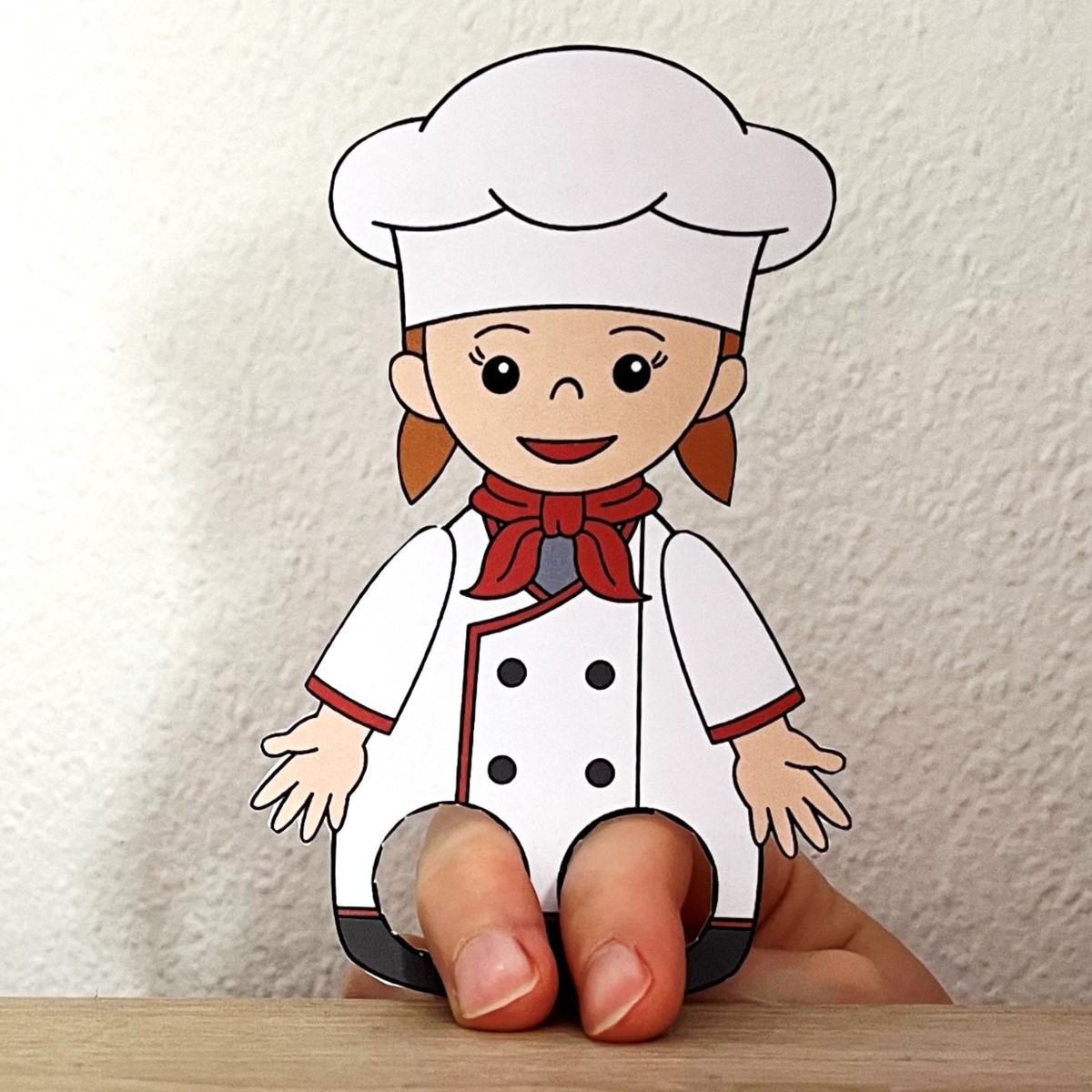 Chef Cook Finger Puppet Printable Worker Career Coloring Paper Craft ...