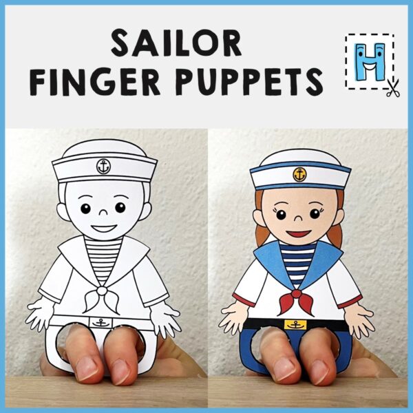 Penguin Finger Puppet Printable Arctic Animal Coloring Paper Craft ...