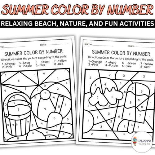 Creative Summer Color By Number: Relaxing Beach, Nature, and Fun ...