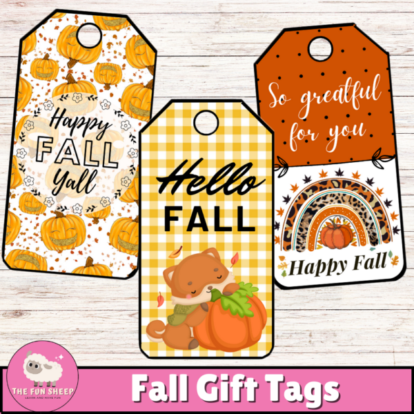 Fall Gift Tags | Autumn Printable Teacher Student Gift Tags - Pumpkins ...