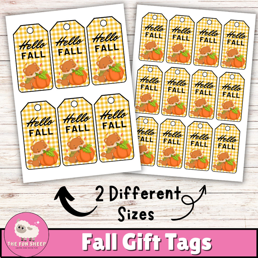 Fall Gift Tags | Autumn Printable Teacher Student Gift Tags - Pumpkins ...
