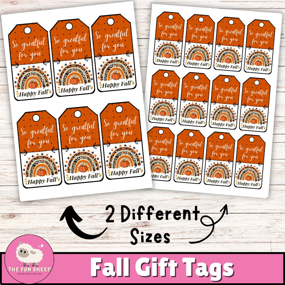 Fall Gift Tags | Autumn Printable Teacher Student Gift Tags - Pumpkins ...