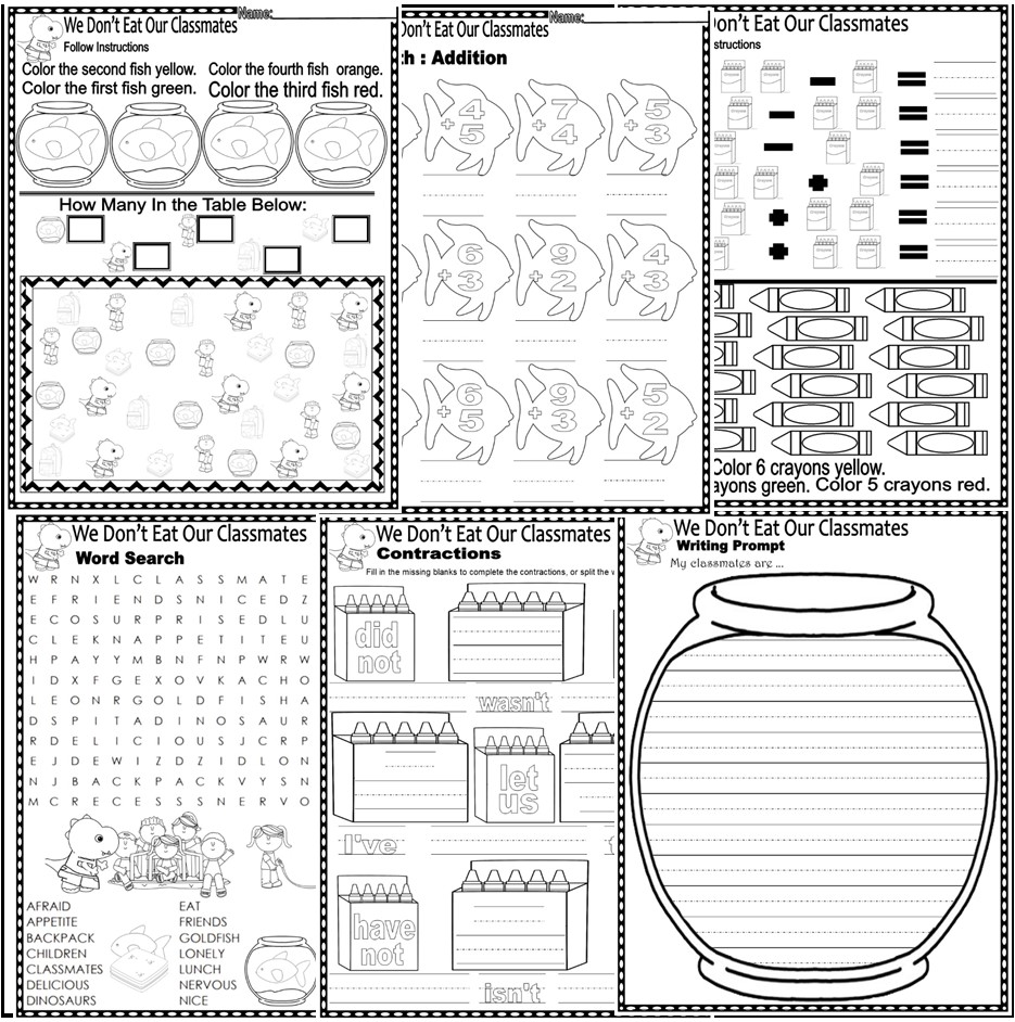 We Don’t Eat Our Classmates Book Companion Reading Comprehension | Made ...