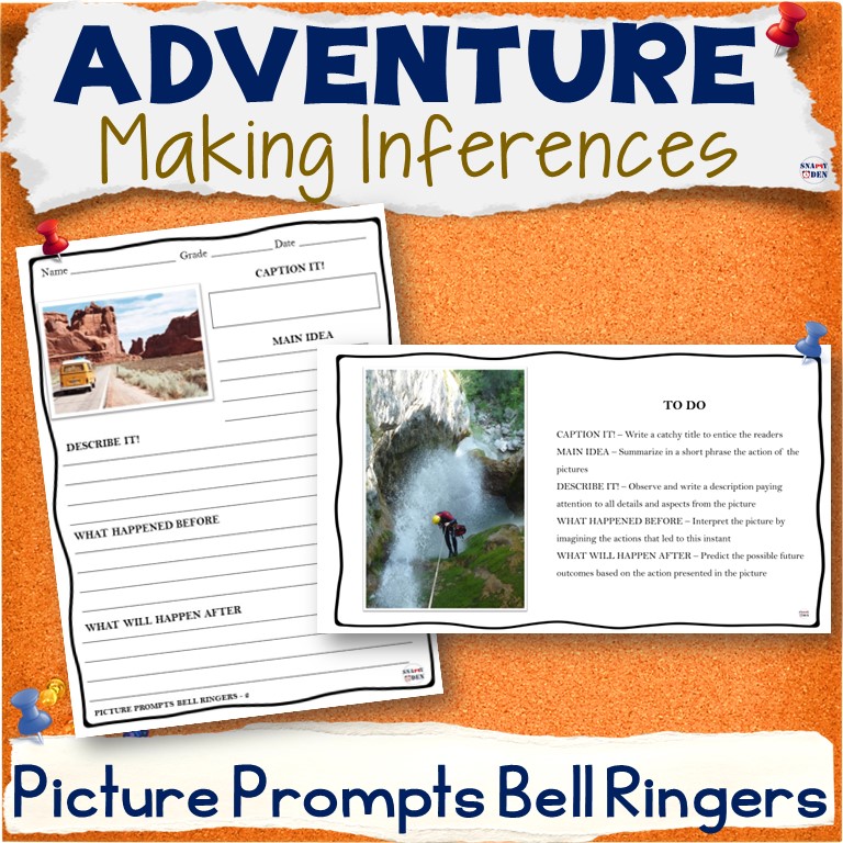 Making Inferences Adventure Pictures Writing Prompts - Print and ...