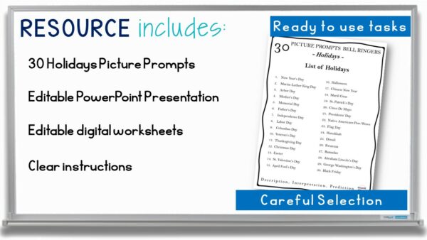 Making Inferences Holidays Pictures Writing Prompts - Print and Digital ...