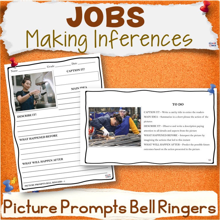 Making Inferences Jobs and Careers Pictures Writing Prompts - Print and ...