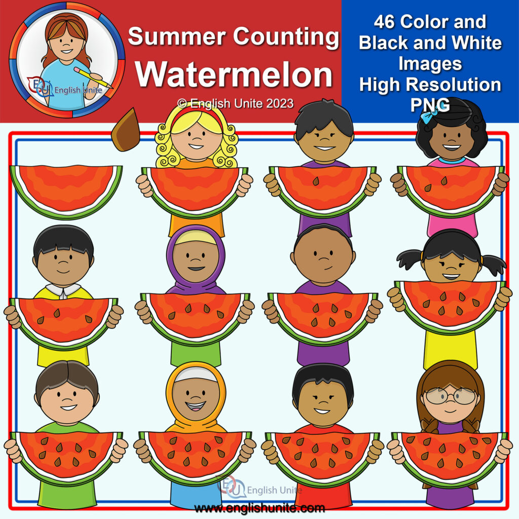Clip Art - Summer Counting Watermelon Seeds | Made By Teachers