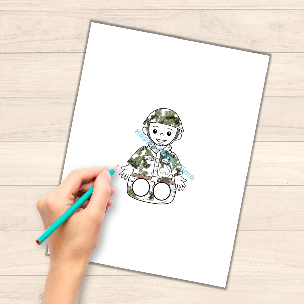 Soldier Finger Puppet Printable Worker Career Coloring Paper Craft ...