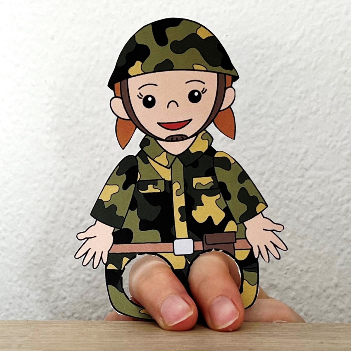 Soldier Finger Puppet Printable Worker Career Coloring Paper Craft ...