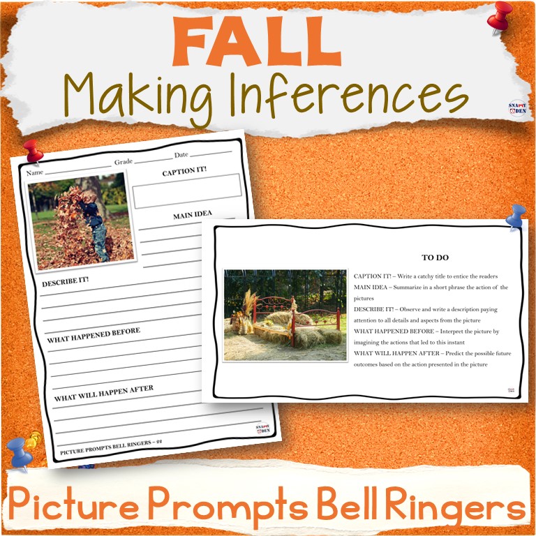 Making Inferences Fall Pictures Writing Prompts - Print and Digital ...