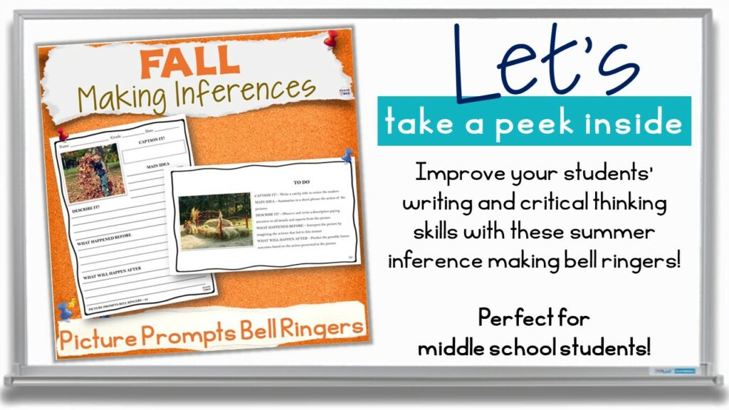 Making Inferences Fall Pictures Writing Prompts - Print and Digital ...