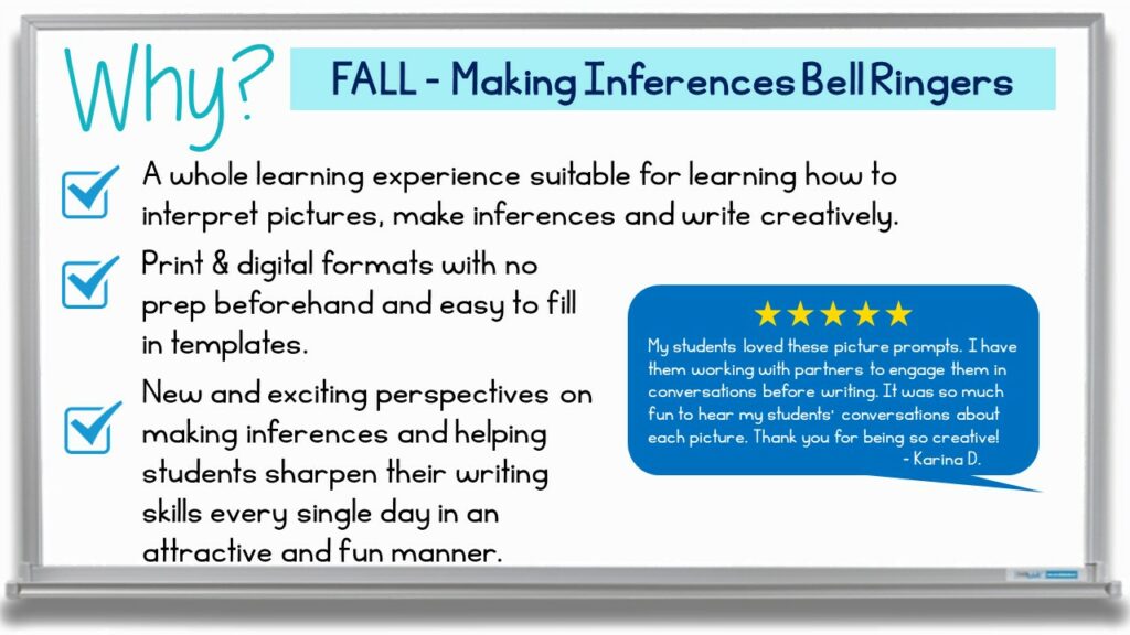 Making Inferences Fall Pictures Writing Prompts - Print and Digital ...