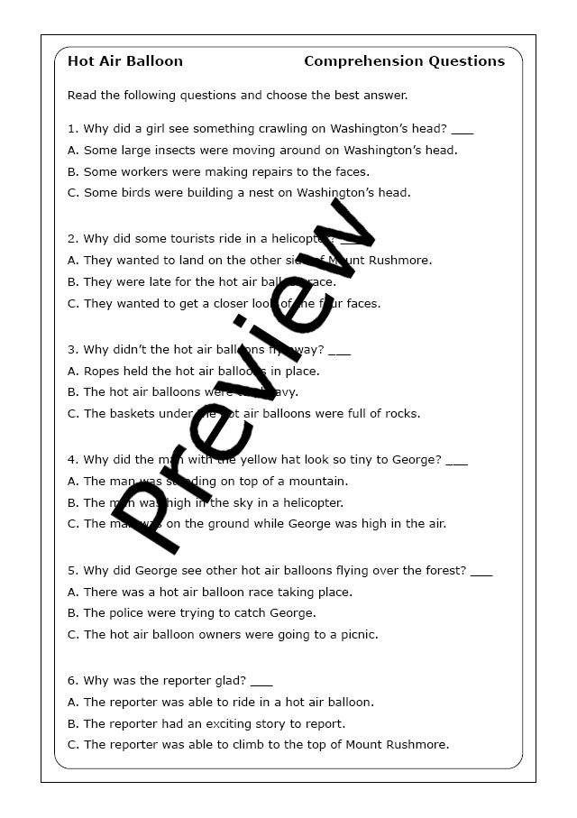 "Curious George and the Hot Air Balloon" worksheets | Made By Teachers