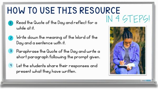 Quote of the Day Morning Work - Success and Failure Warm-ups - Print ...