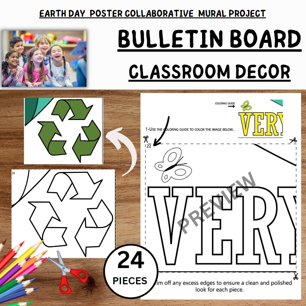 Earth Day Collaborative Mural Project | Earth Day Bulletin Board | Made ...