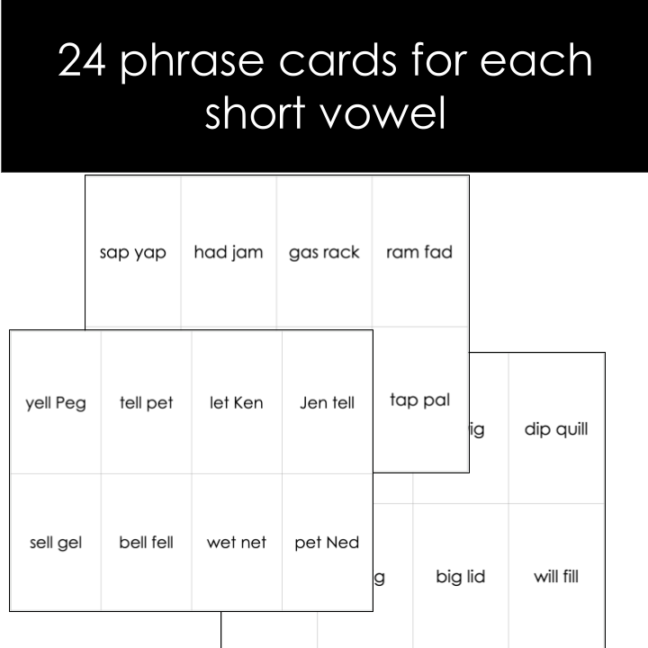 Short Vowel Phrase Games | Made By Teachers