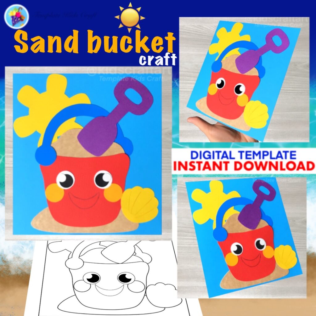 Sand Bucket Craft End of Year Summer Sea Ocean Sun Beach Day Coloring ...