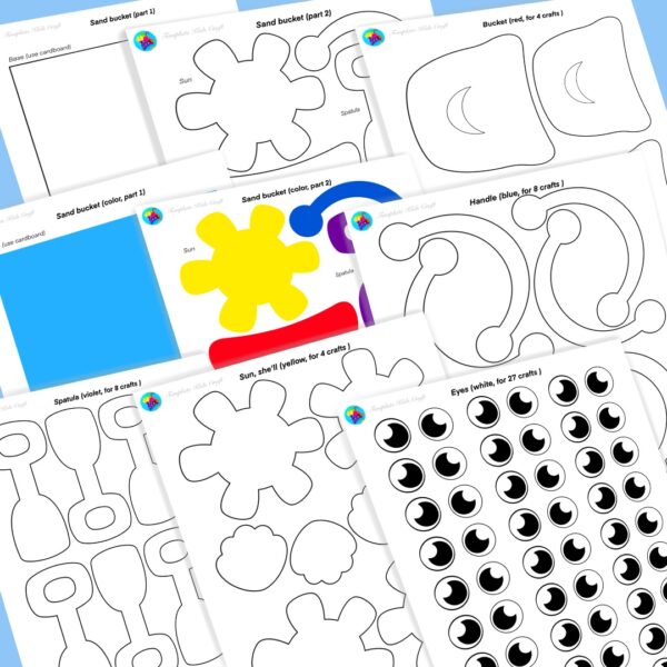 Sand Bucket Craft End of Year Summer Sea Ocean Sun Beach Day Coloring ...