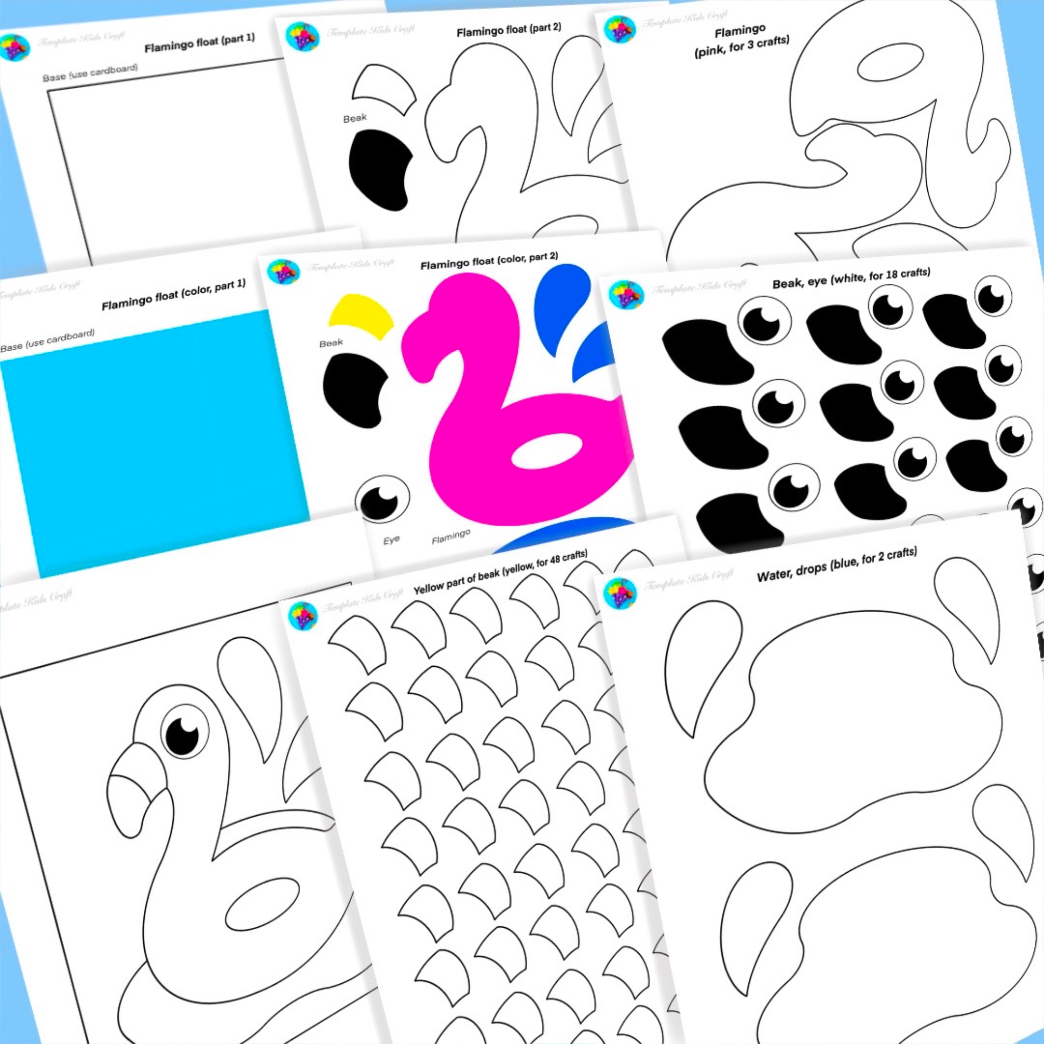 Flamingo Float End of Year Craft Beach Day Tropical Summer Craft Pool ...