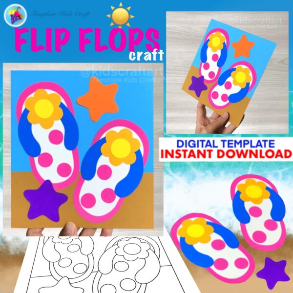 Flip Flops Craft End Year Summer Sea Starfish Ocean Beach Day Vacation ...