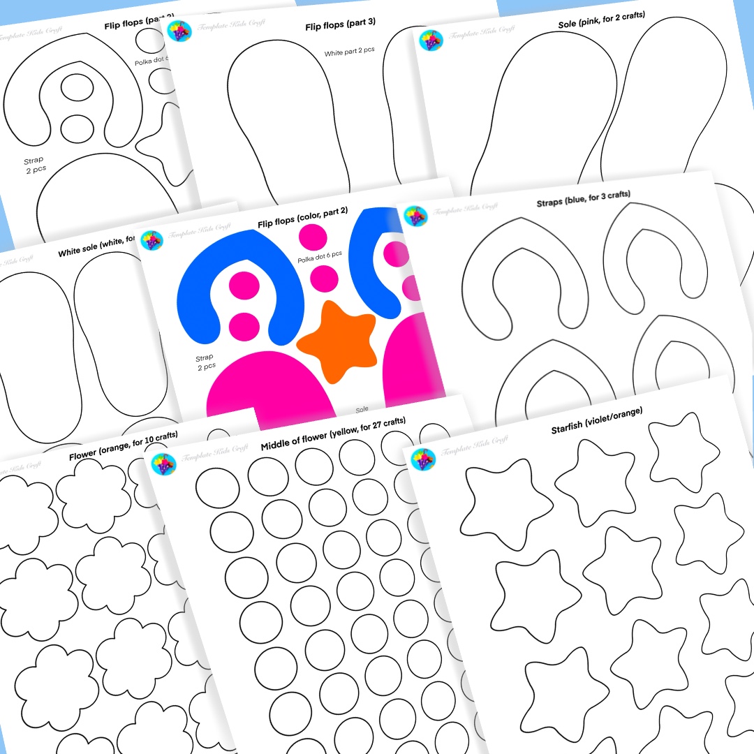 Flip Flops Craft End Year Summer Sea Starfish Ocean Beach Day Vacation ...