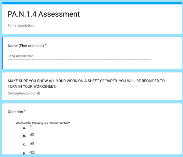 Complete Online Distance Learning 8th Math Classify Real Numbers PA.N.1 ...