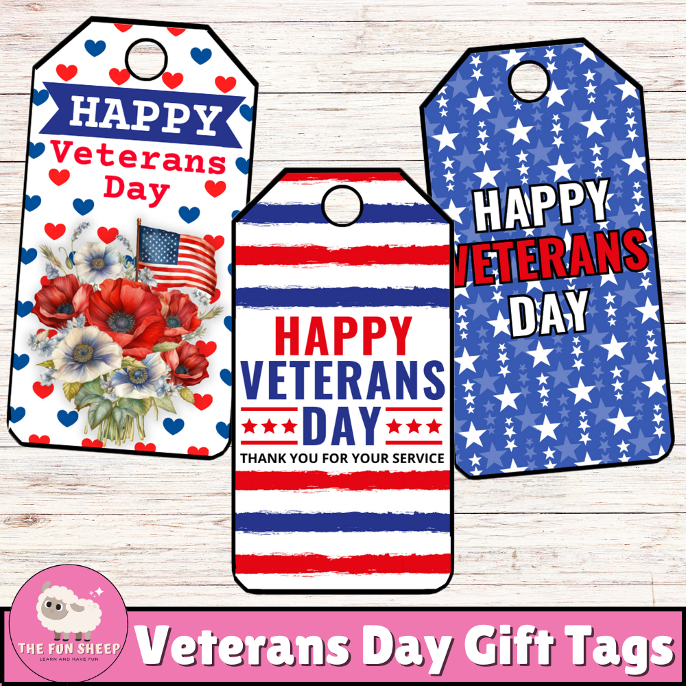Veterans Day Gift Tags | Happy Veterans Day Patriotic Teacher Student ...